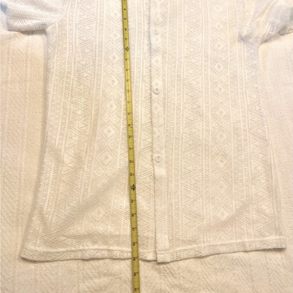 Shirts | White Mesh Net Yarn Shirt | Poshmark